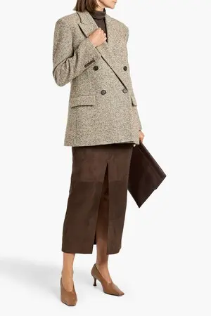 Brunello Cucinelli Doublebreasted Woolblend Tweed Blazer