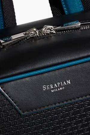 SERAPIAN Embossed Coatedcanvas And Leather Backpack