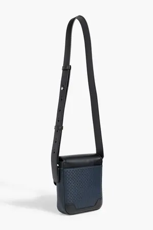 SERAPIAN Leather And Embossed Coatedcanvas Messenger Bag
