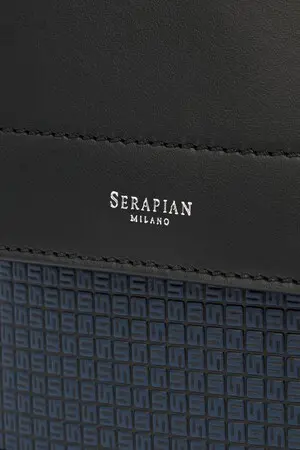 SERAPIAN Leather And Embossed Coatedcanvas Messenger Bag