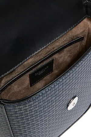 SERAPIAN Leather And Embossed Coatedcanvas Messenger Bag