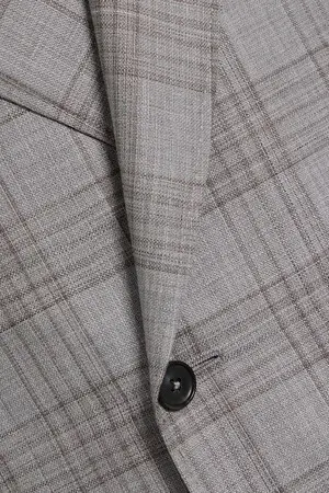 Canali Doublebreasted Prince Of Wales Checked Cupro Blazer