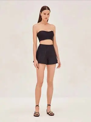 Alexis Alini Strapless Cropped Top - Black