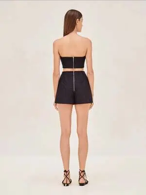 Alexis Alini Strapless Cropped Top - Black