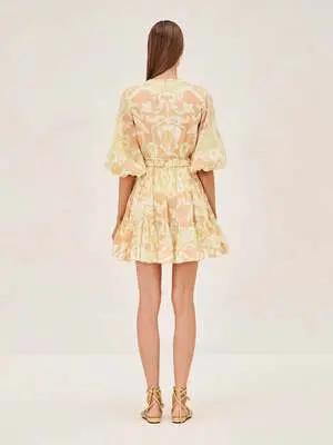Alexis Capri Dress With Vine Motif - Melon Vine