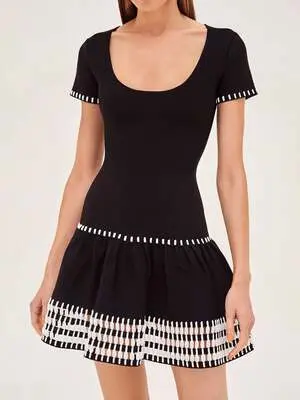 Alexis Lorie Dress With Peplum And Flared Skirt