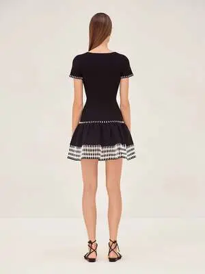 Alexis Lorie Dress With Peplum And Flared Skirt