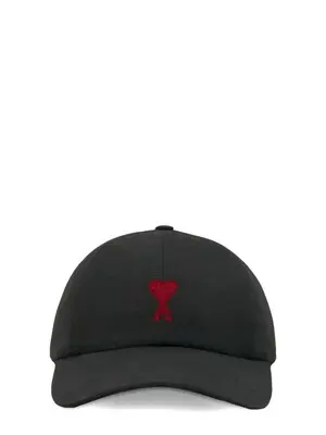 AMI Paris De Coeur Embroidered Baseball Cap - Black