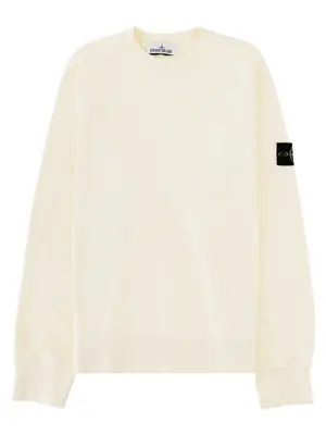 Stone Island Felpa Con Patch Logo - Ivory