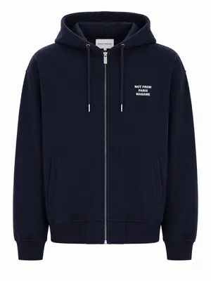 Drole De Monsieur Felpa Con Zip E Cappuccio - Blue