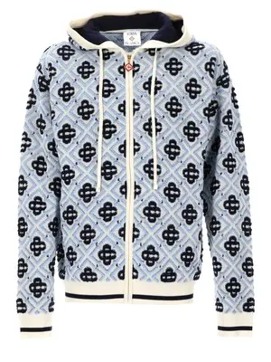 Casablanca Felpa Monogram Con Cappuccio E Zip - Multicolour