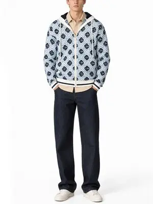 Casablanca Felpa Monogram Con Cappuccio E Zip - Multicolour