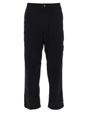 Stone Island Pantalone Cargo In Twill - Black