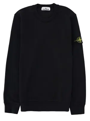 Stone Island Felpa Con Patch Logo - Blue