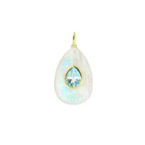 KAMARIA Moonstone Gemstone Pendant With Topaz Medium Pear