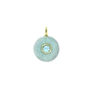KAMARIA Aquamarine Gemstone Pendant With Topaz Coin - Blue
