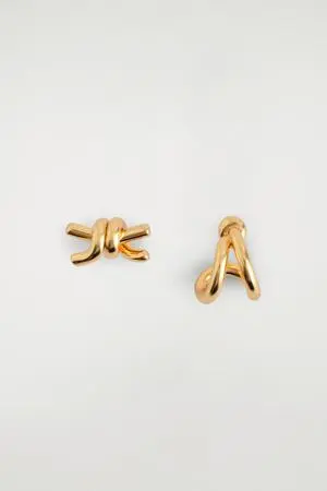 Cos Mismatched Knotted Earrings - Gold