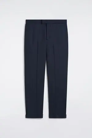 Cos Packable Regular-fit Straight-leg Pants - Navy