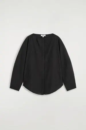 Cos Sculpted Boat-neck Blouse - Black