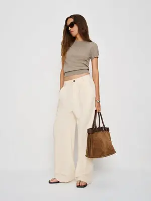 REFORMATION Darcy Cashmere T-shirt - Natural