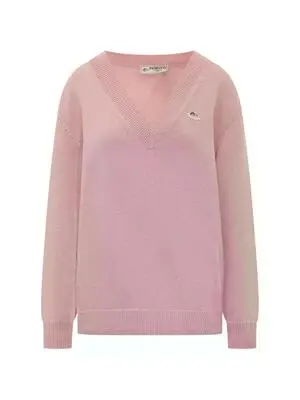 Fiorucci Angels-patch V-neck Sweater - Pink