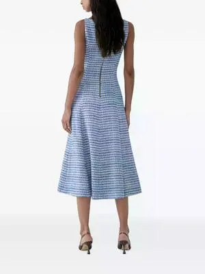 Carolina Herrera Tweed Effect Button-detail A-line Midi Dress
