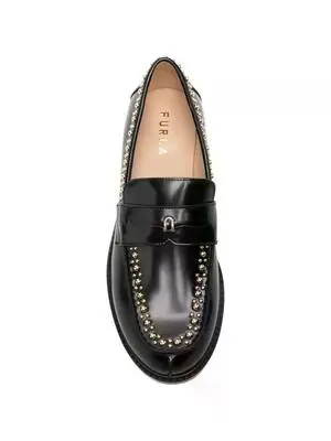 Furla Studded Leather Loafers
