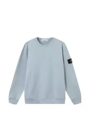 Stone Island 6100049 Brushed Organic Cotton Fleece Sweatshirt Blue