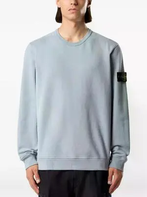 Stone Island 6100049 Brushed Organic Cotton Fleece Sweatshirt - Blue
