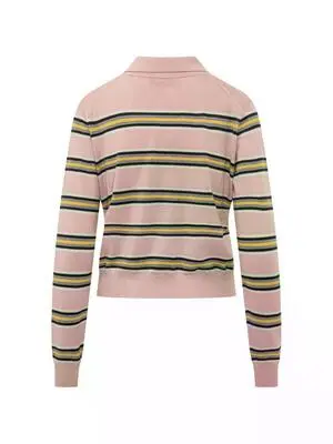 Fiorucci Angels-patch Striped Polo-collar Sweater