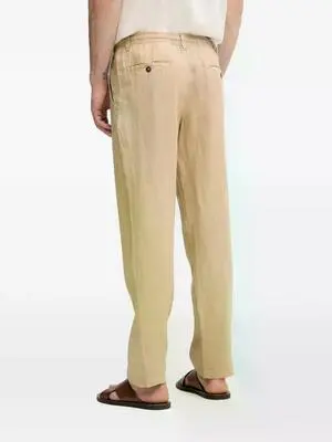 BENETTON Drawstring-waist Linen Trousers