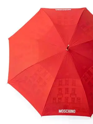 Moschino Building-print Curved-handle Umbrella