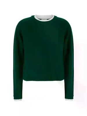 SEMICOUTURE Sarah Layered-detail Raglan-sleeve Sweater - Green