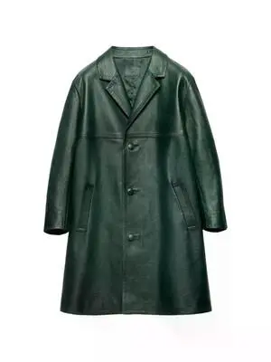 Prada Leather Coat - Green