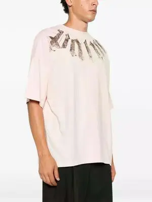 Palm Angels Big Neck Logo Printed T-shirt - Pink