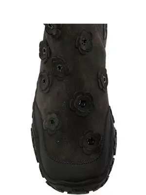 Cecilie Bahnsen Floral Appliqué Suede Ankle Boots