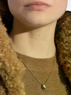 Isabel Marant Étoile Tone Brass Teardrop Pendant Necklace