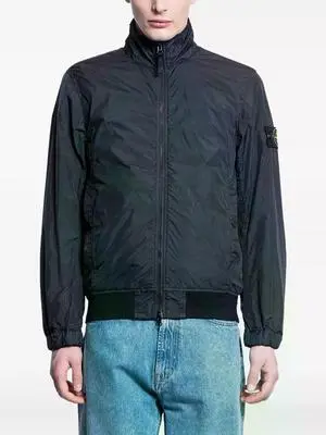 Stone Island Logo-patch Zip-up Jacket - Black