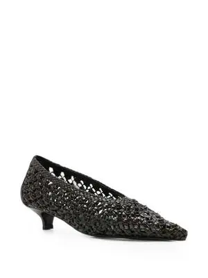 TOTEME Woven Pointed-toe Leather Pumps