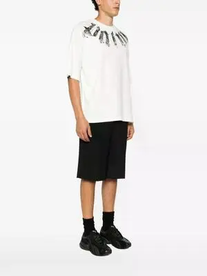 Palm Angels Big Neck Logo Printed T-shirt - Neutrals