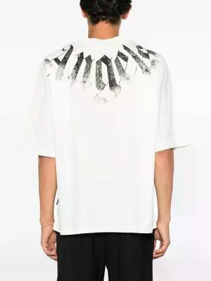 Palm Angels Big Neck Logo Printed T-shirt - Neutrals