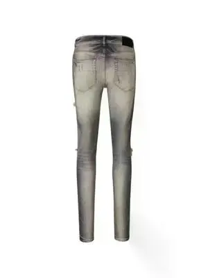Amiri Distressed Checked-panel Jeans