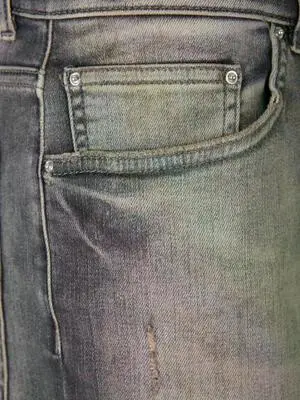 Amiri Distressed Checked-panel Jeans