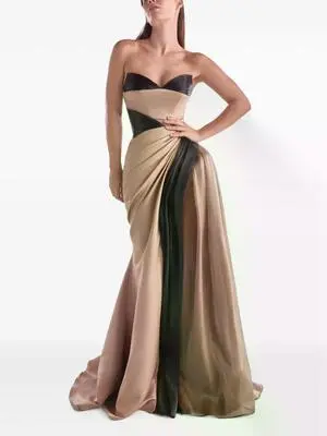 GABY CHARBACHY Strapless Draped Dress - Neutrals