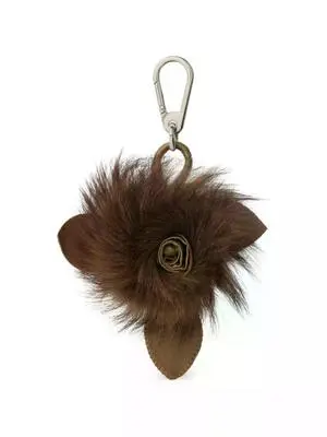 LEMAIRE Fuzzy Rose Charm In Lambskin Shearling