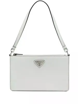 Prada 2000-2013 Brushed Leather Shoulder Bag - White