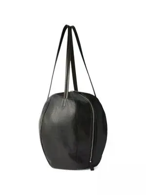 LEMAIRE Helmet Bag In Grained Leather - Brown