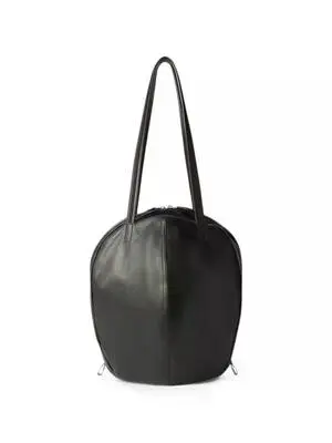 LEMAIRE Helmet Bag In Grained Leather - Brown