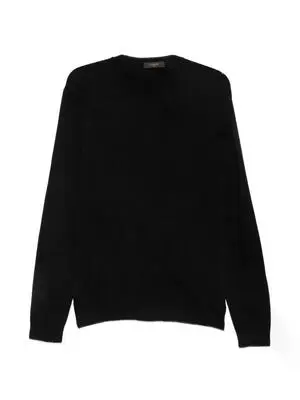 SLOWEAR Waffle-knit Long-sleeve Sweater - Black