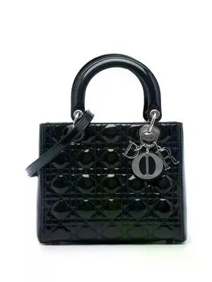Dior Patent Cannage Lady Satchel - Blue